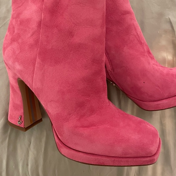 Sam Edelman | Shoes | Sam Edelman Pink Boots Heels | Poshmark
